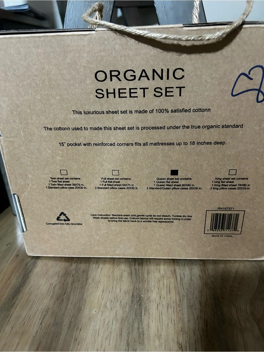 Tree Organic | Bedding | Queen 200 Series Organic Cotton Sheet Set ...